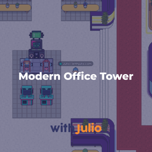Modern Office Tower Building - Gather Town Portfolio - With Julio